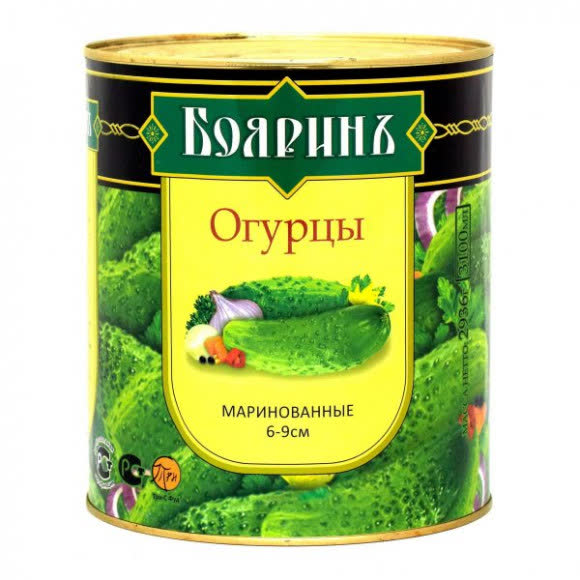 Огурцы маринованные 10200 мл Боярин, шт оптом купить в Москве но низким ...
