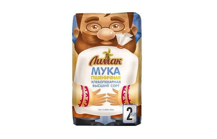 Мука пшеничная хлебопекарная в/с ЛИМАК 2 кг (упаковка 6 шт) оптом ...